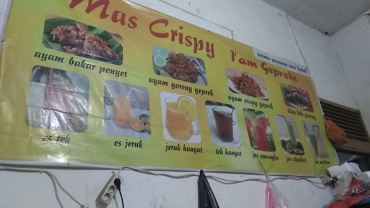 Menu at Mas crispy I'am gepreks restaurant, Makassar