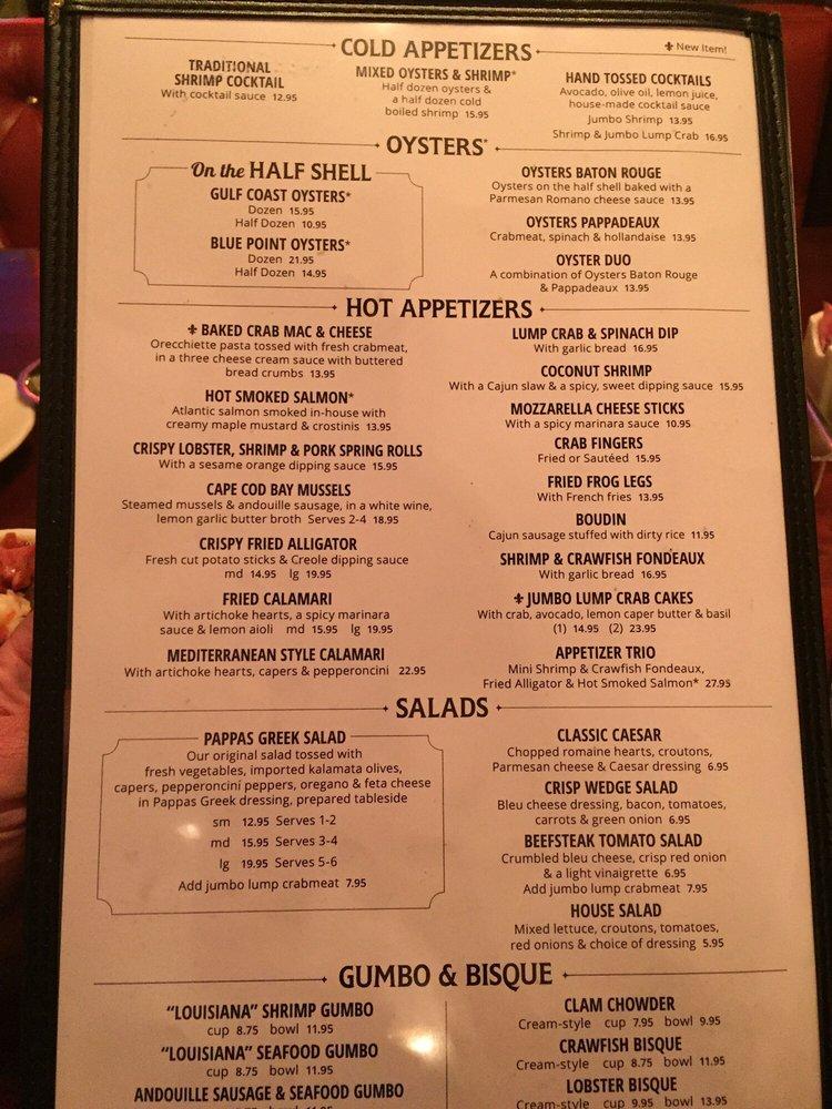 Menu at Pappadeaux Seafood Kitchen restaurant, Greenwood Village, E ...