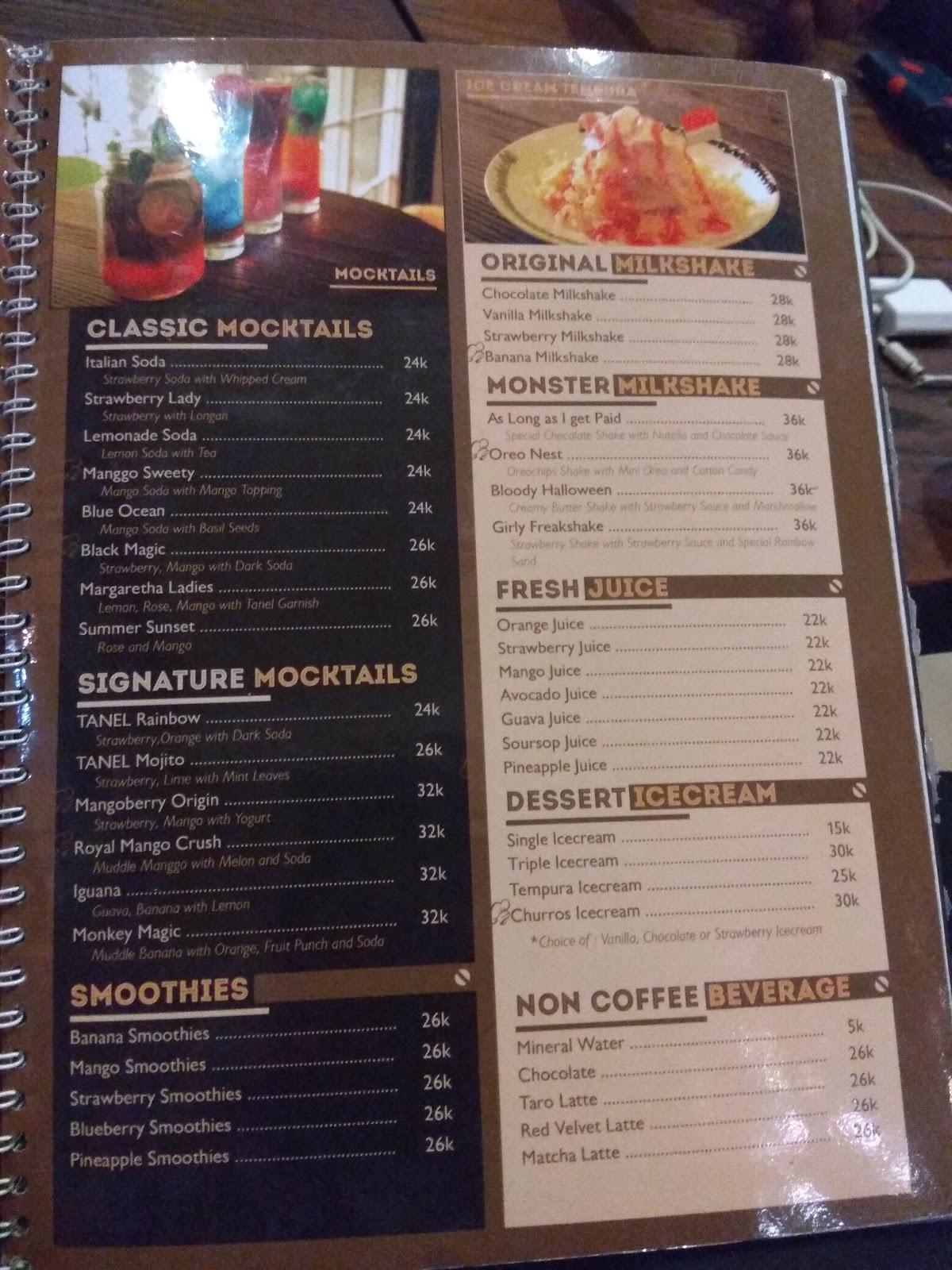 Menu at Tanel Restaurant Jakarta, South Jakarta, Jl. Jati Padang Raya No.2