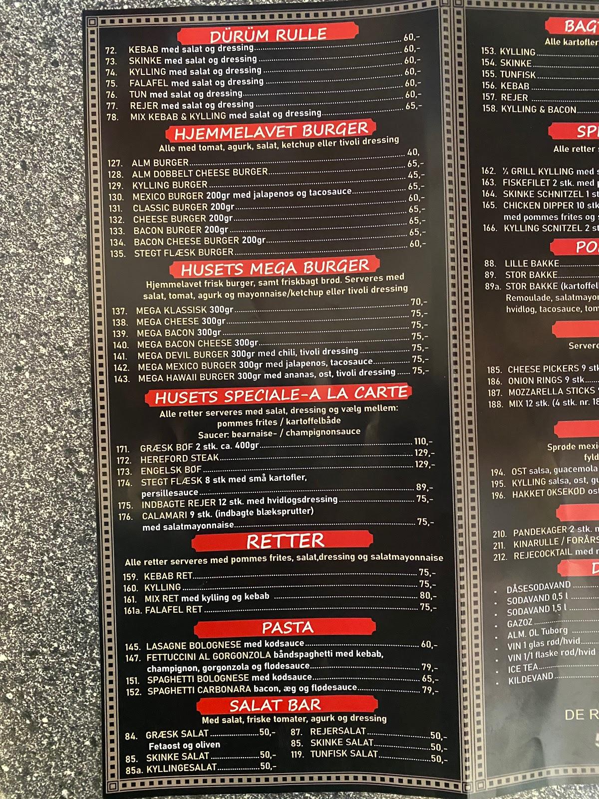 Menu at Amigos Cafe & Pizza, Gørlev