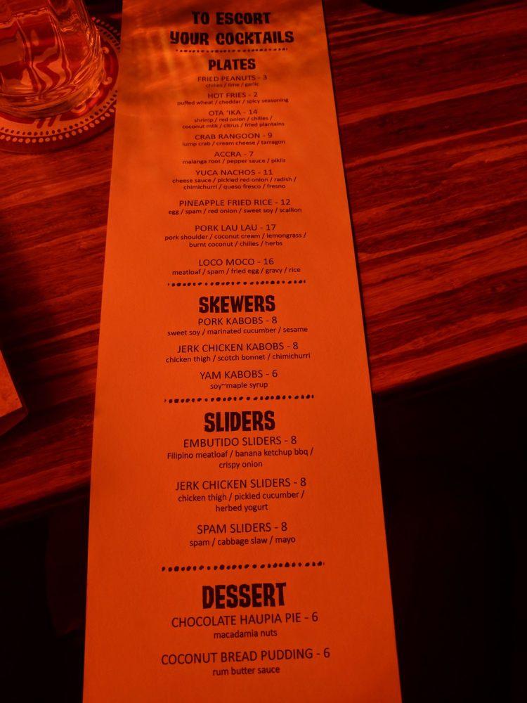 Menu at The Inferno Room pub & bar, Indianapolis