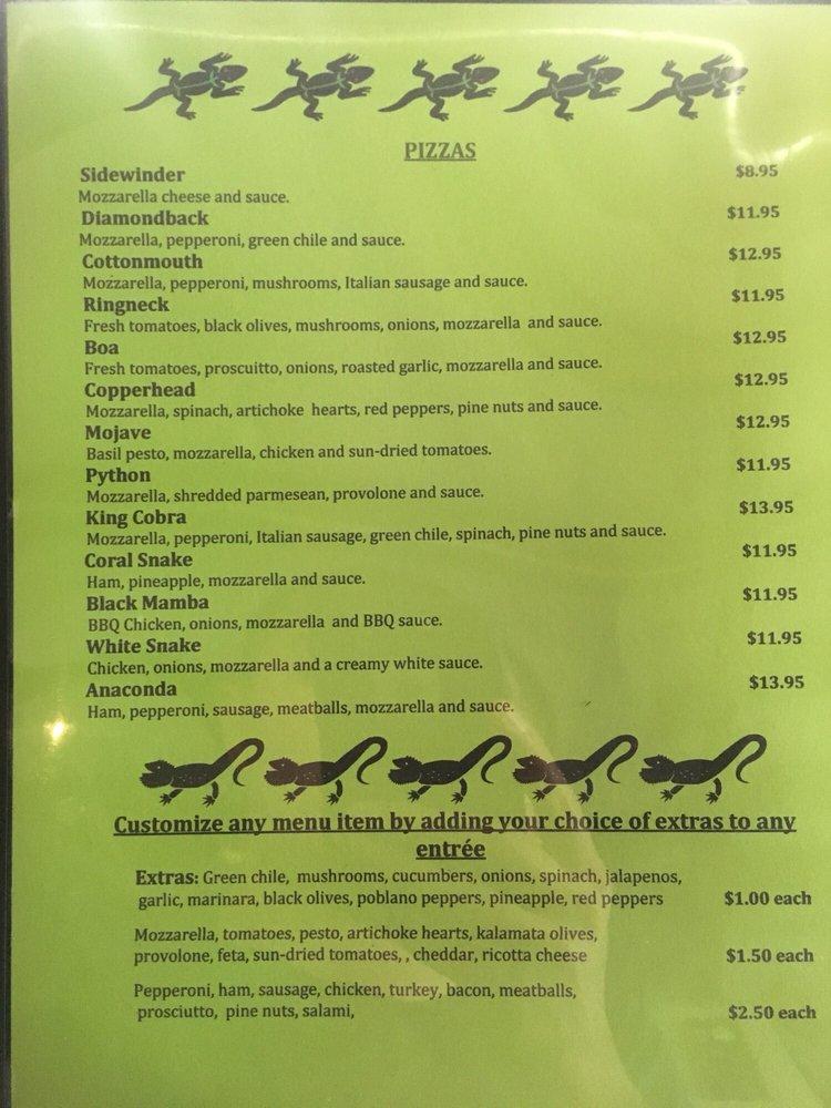 Menu at Lazy Lizard Grill pub & bar, Cedar Crest, NM-14