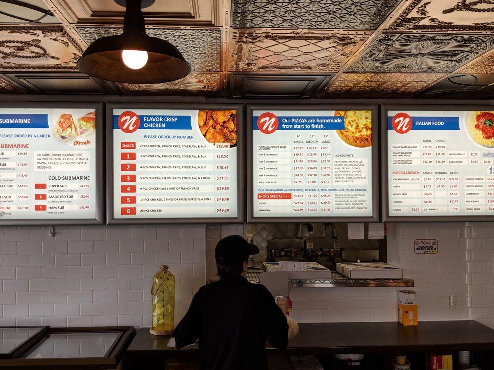 Menu at Nick's Chicken House & Pizzeria, Pembroke