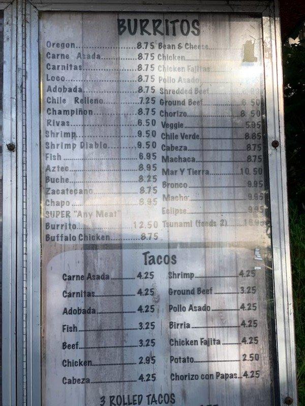 Menu at Super Oscar's Mexican Food restaurant, Lincoln City, NE Hwy 101