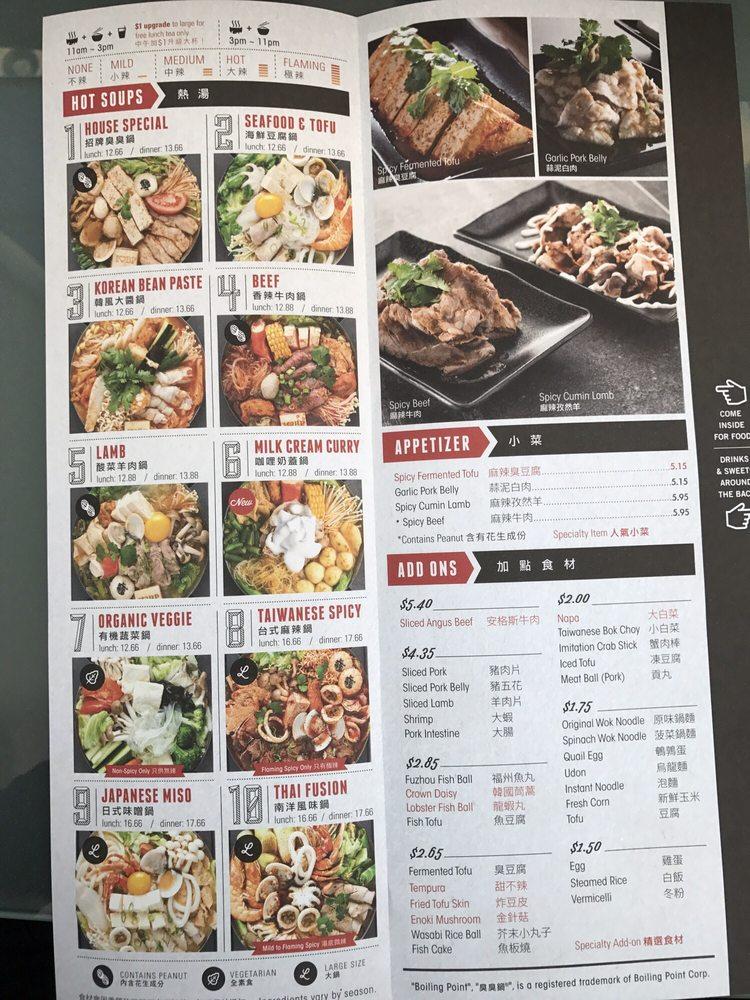 Menu at Boiling Point restaurant, San Gabriel