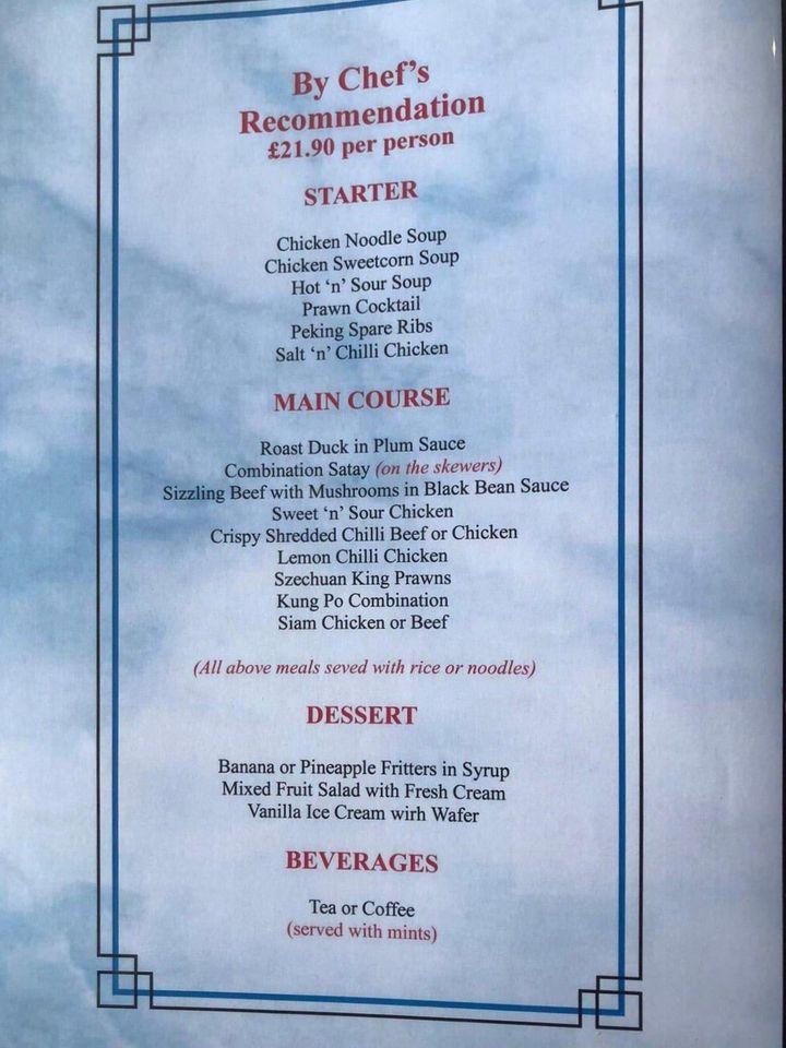 Menu at Peking Palace Restaurant, Rutherglen, 165 E Kilbride Rd