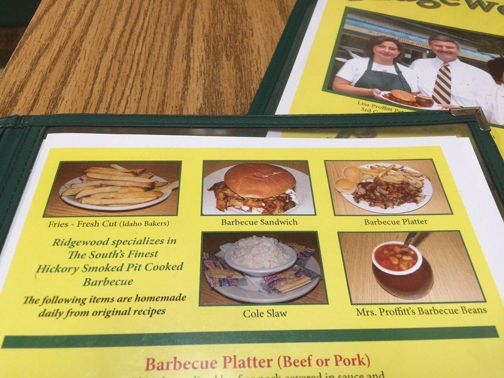 Menu at Ridgewood Barbecue, Bluff City