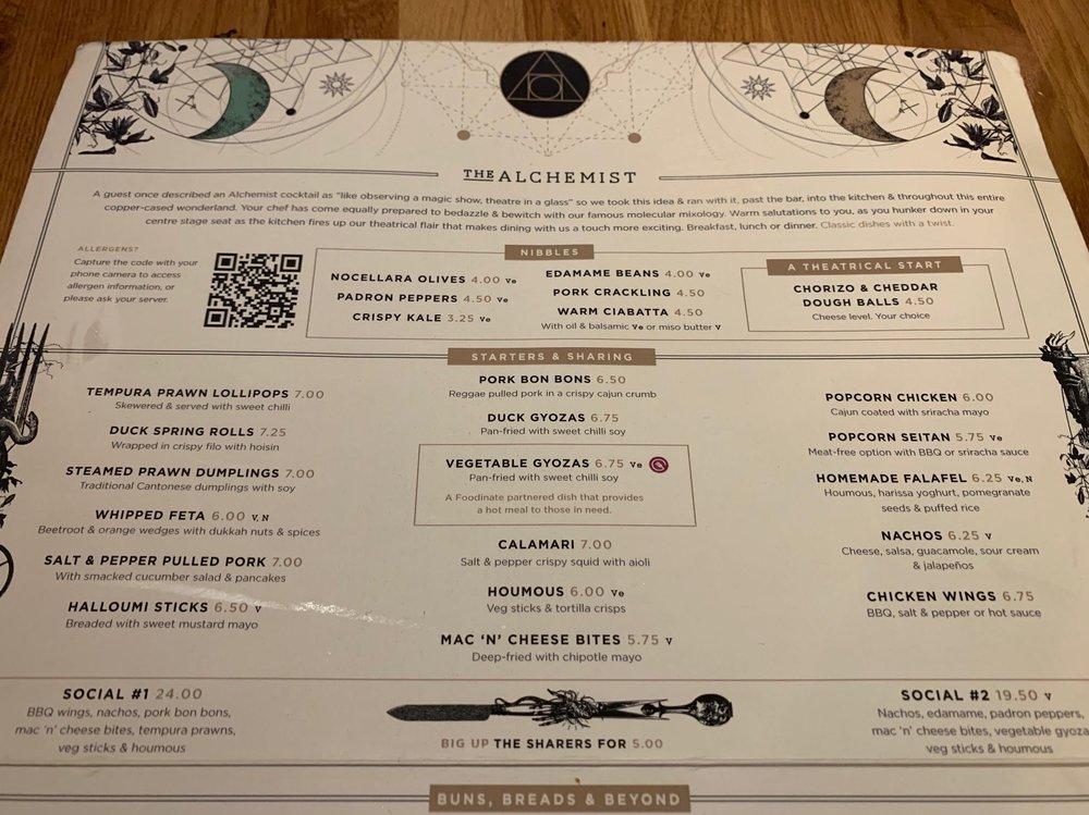 Menu at The Alchemist St Martin's Lane pub & bar, London, 63-66 St ...