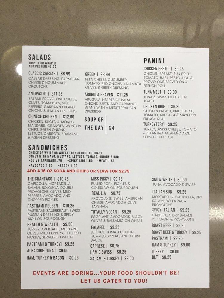 Menu at The EATERY Encino cafe, Los Angeles