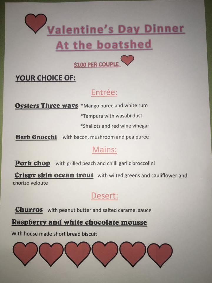 Menu at Tuross Boatshed & Cafe, Tuross Head, 93 Trafalgar Rd