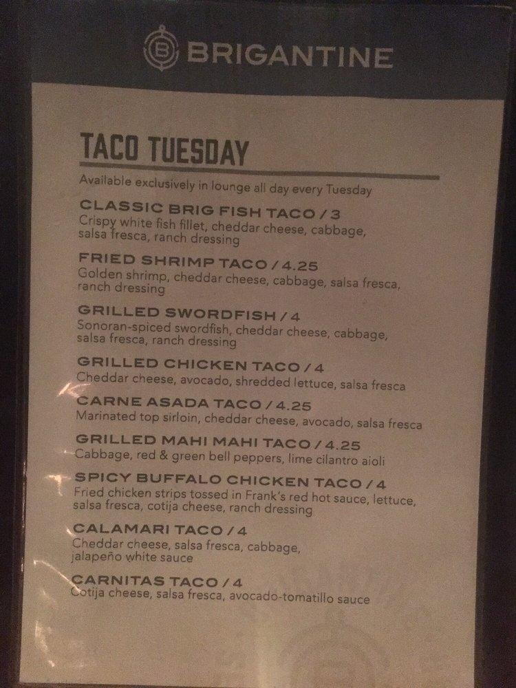 Menu at Brigantine Seafood & Oyster Bar, Del Mar, Camino Del Mar
