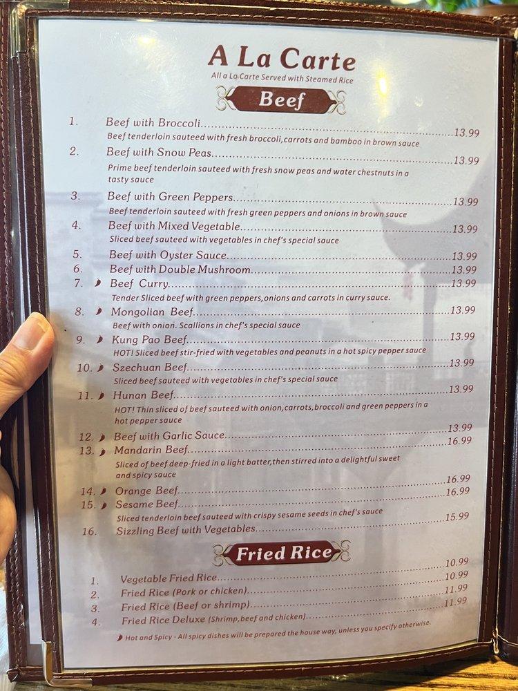 Menu at Dragon Treasure Orchard Mesa restaurant, Grand Junction, US-50