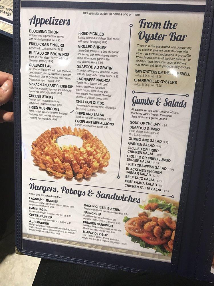 Menu at Lagniappe Zachary restaurant, Zachary