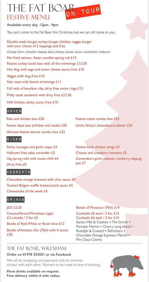 Menu at The Fat Boar pub & bar, Wrexham