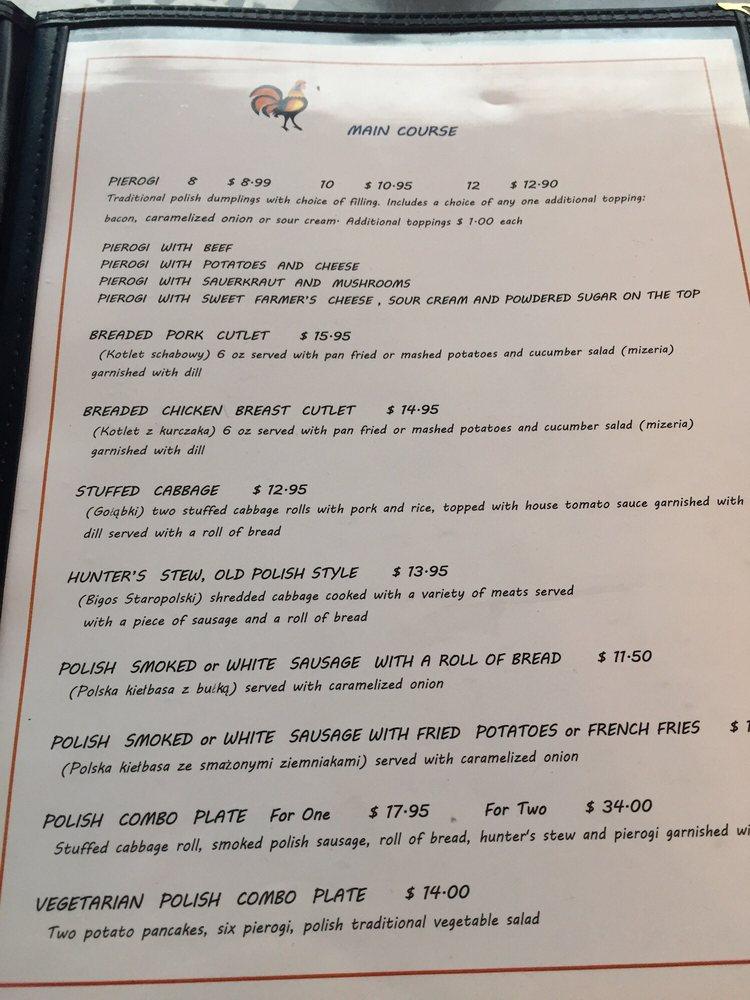 Menu at Polish Cottage restaurant, Tucson, E Broadway Blvd