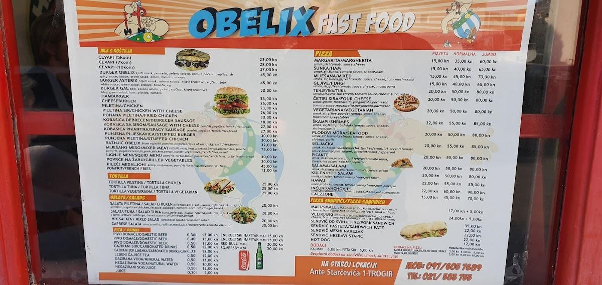 Menu at Fast Food Obelix, Trogir
