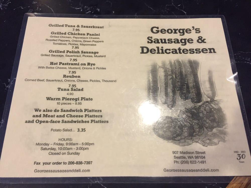 Menu at George's Sausage and Delicatessen restaurant, Seattle