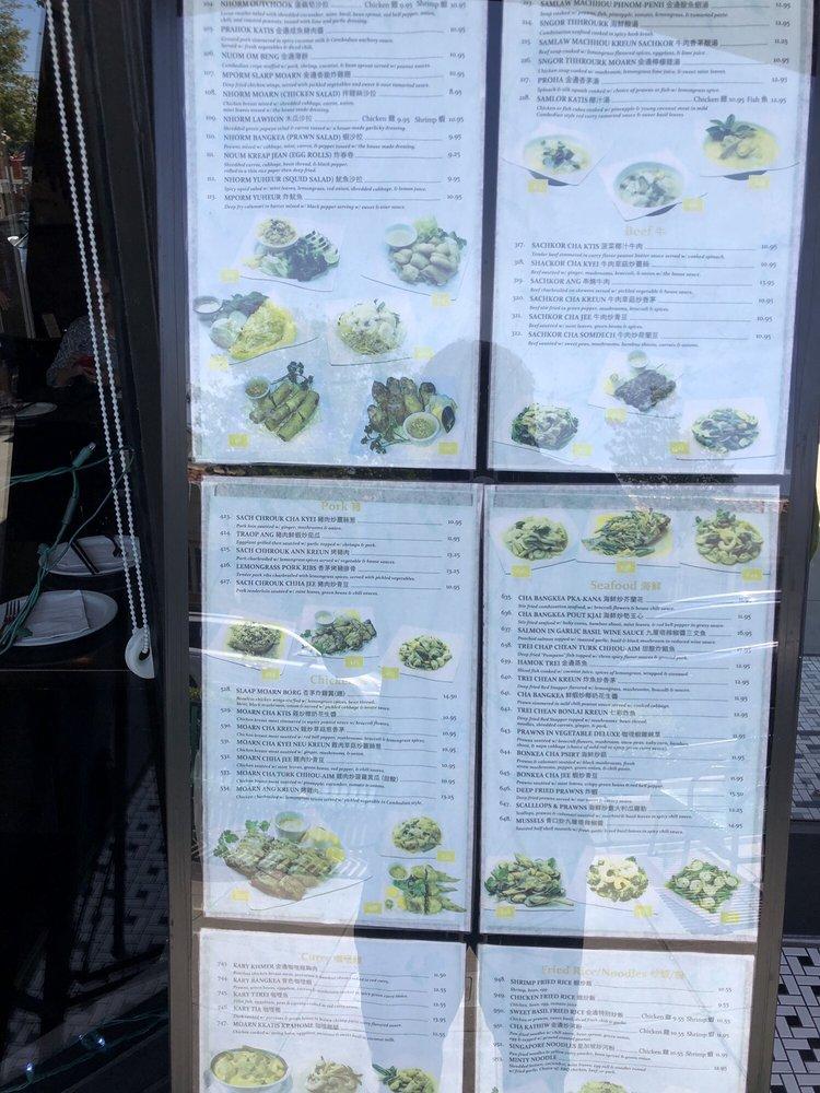 Menu at Phnom Penh House restaurant, Alameda, Webster St