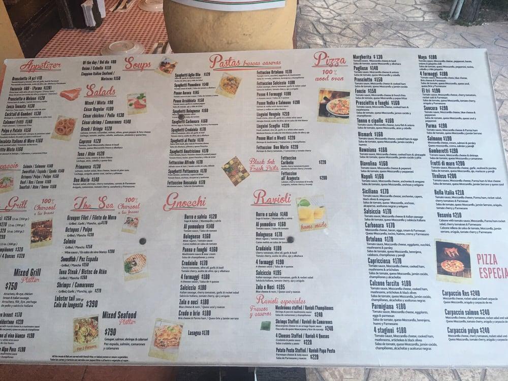 Menu at Don Mario pizzeria, Playa del Carmen, Av. 10 Calle 8 Esquina