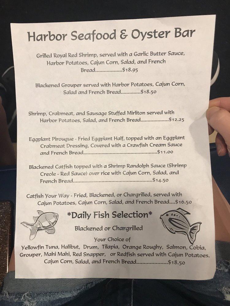 Menu at Harbor Seafood & Oyster Bar, Kenner