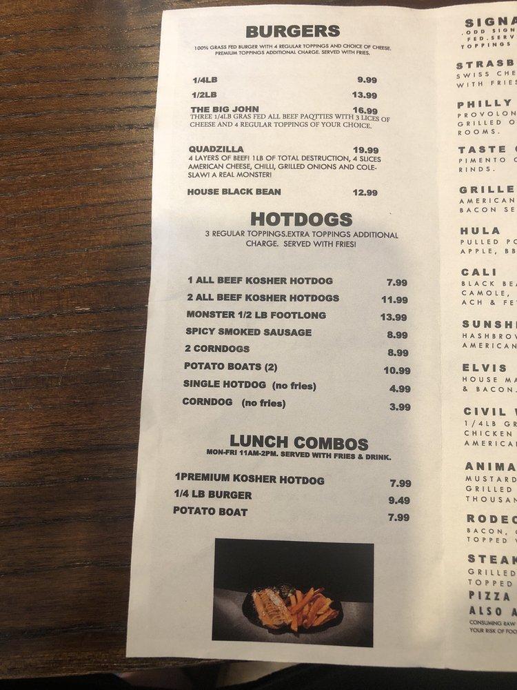 Menu at Old Dominion Doggery & Burger Shoppe restaurant, Strasburg