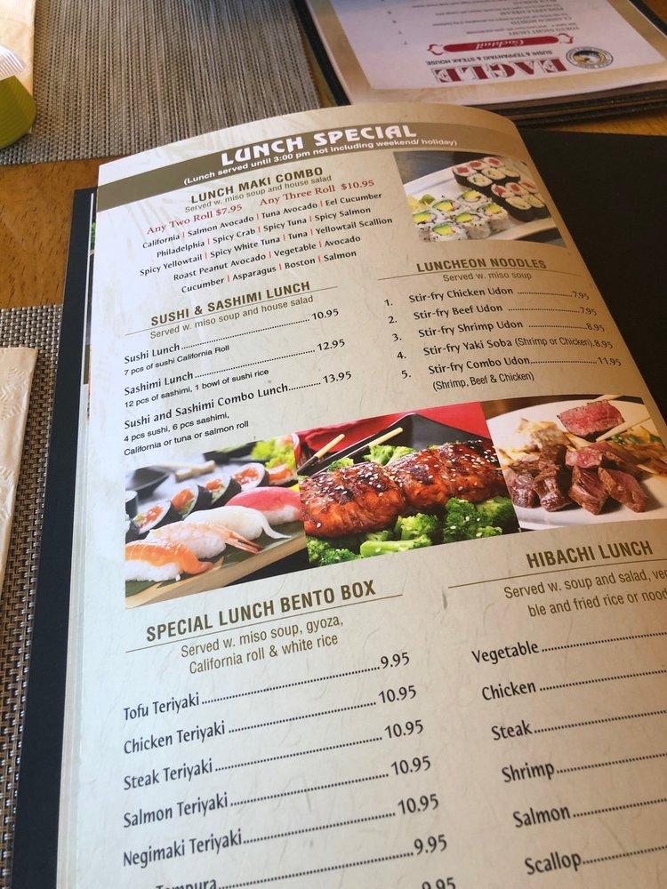 Menu at Eagle Sushi & Steak House restaurant, Windham