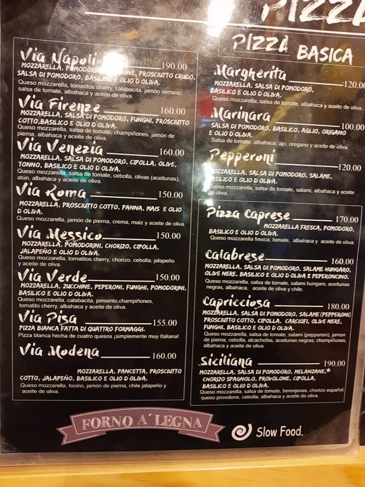 Carta del restaurante Vía Nápoli, Saltillo, Boulevard Ing Eulalio ...