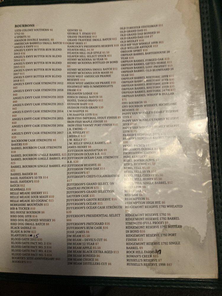 Menu at Butter Run Saloon pub & bar, Saint Clair Shores