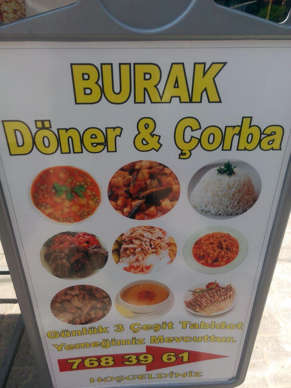 Menu at Burak Döner Salonu, Ahmetli