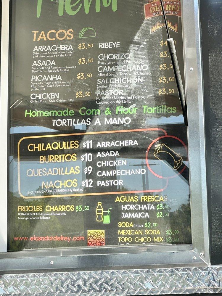 Menu at El Asador del Rey restaurant, Austin