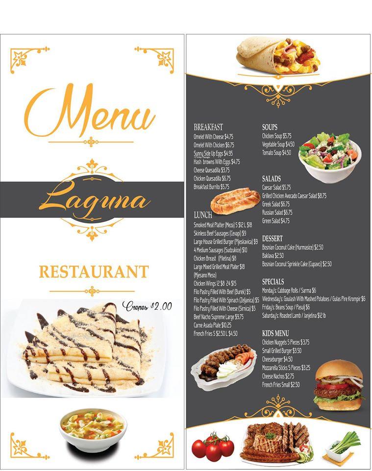 Menu at Laguna Restaurant, Phoenix