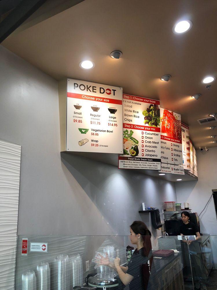 Menu at Poke Dot restaurant, Claremont