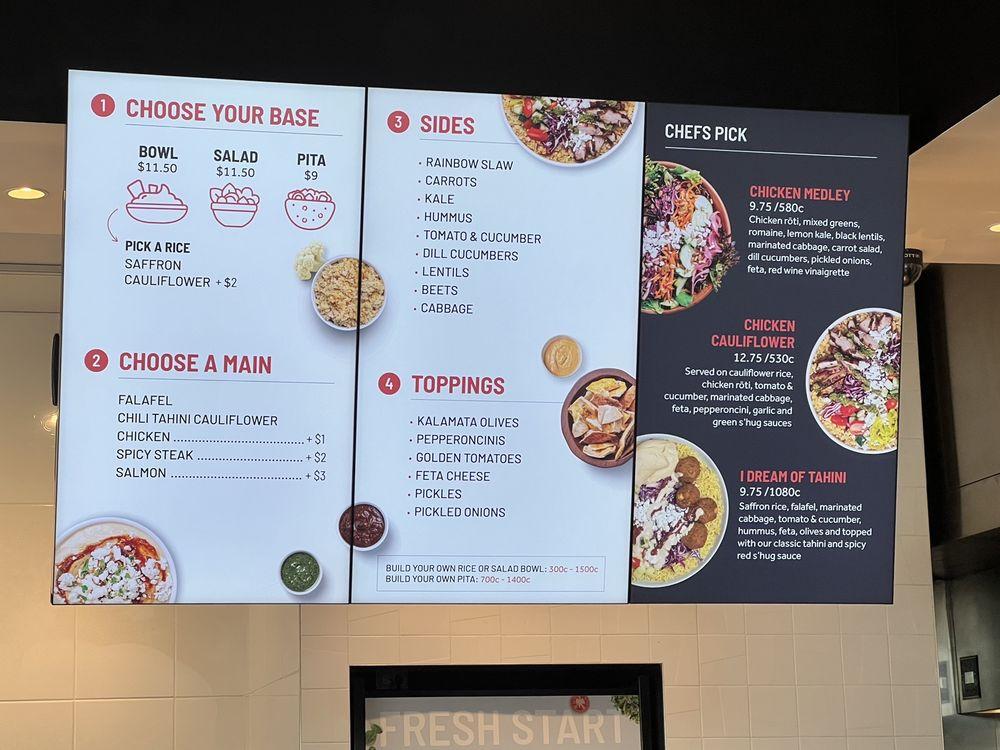 Menu at Roti Mediterranean Bowls. Salads. Pitas. restaurant, Northbrook ...