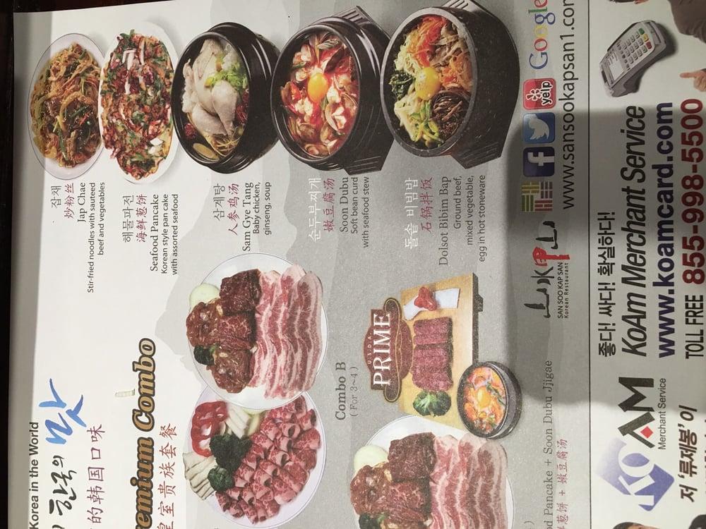 Menu at San Soo Kap San 산수갑산 Best Korean BBQ Flushing, New York City ...
