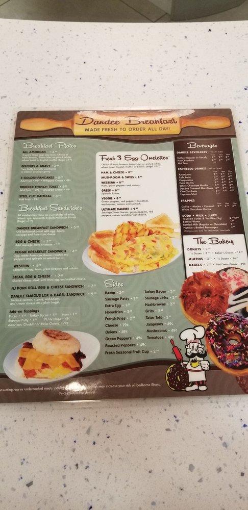 Menu at Dandee Donut Factory restaurant, Margate
