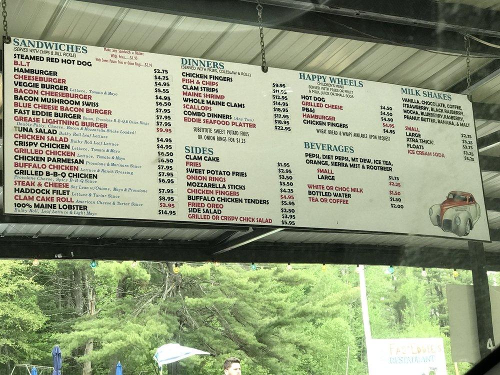 Menu at Fast Eddies restaurant, Winthrop