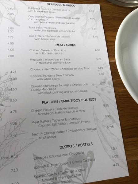 Menu at Gallery 48 pub & bar, Dundee