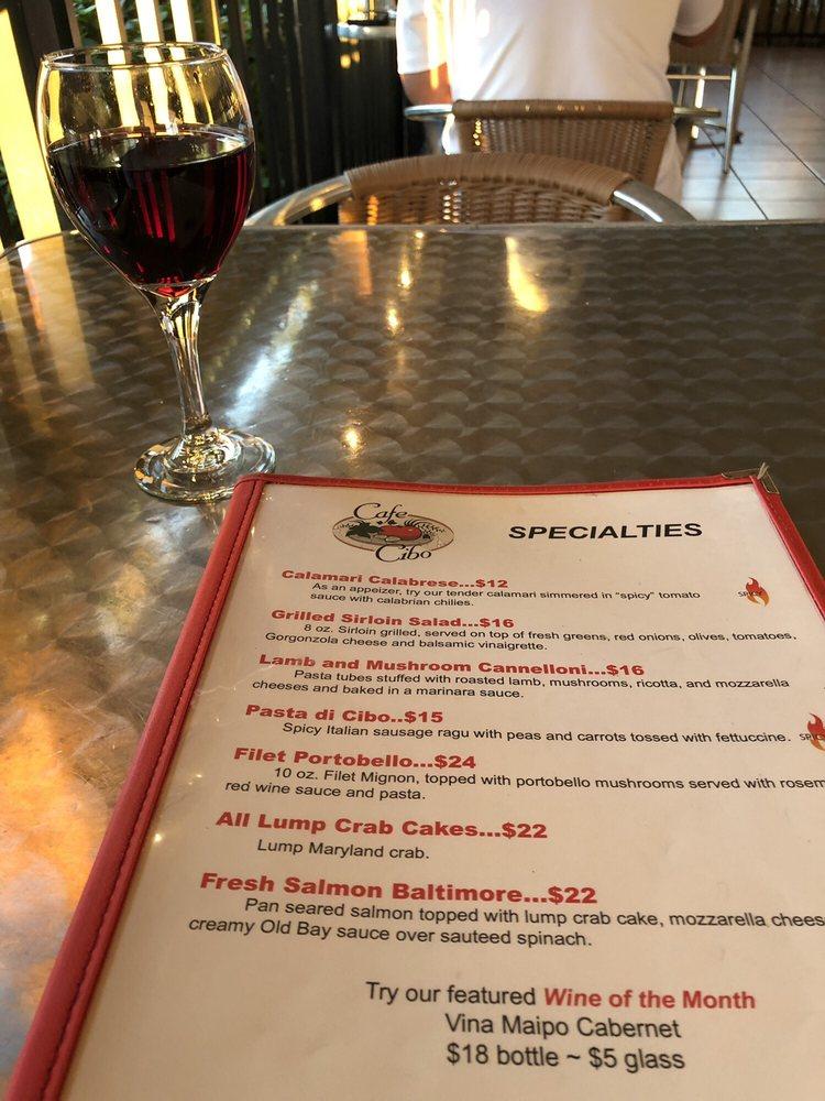 Menu at Cafe Cibo, Saint Petersburg, 4th St N