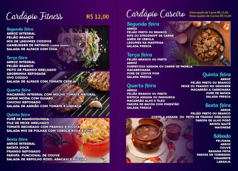 Menu at Ferrari Marmitaria restaurant, Curitiba