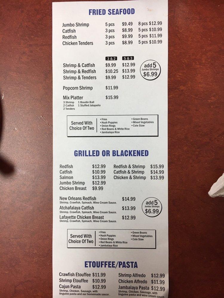 Menu at Louisiana Fish House restaurant, Spring