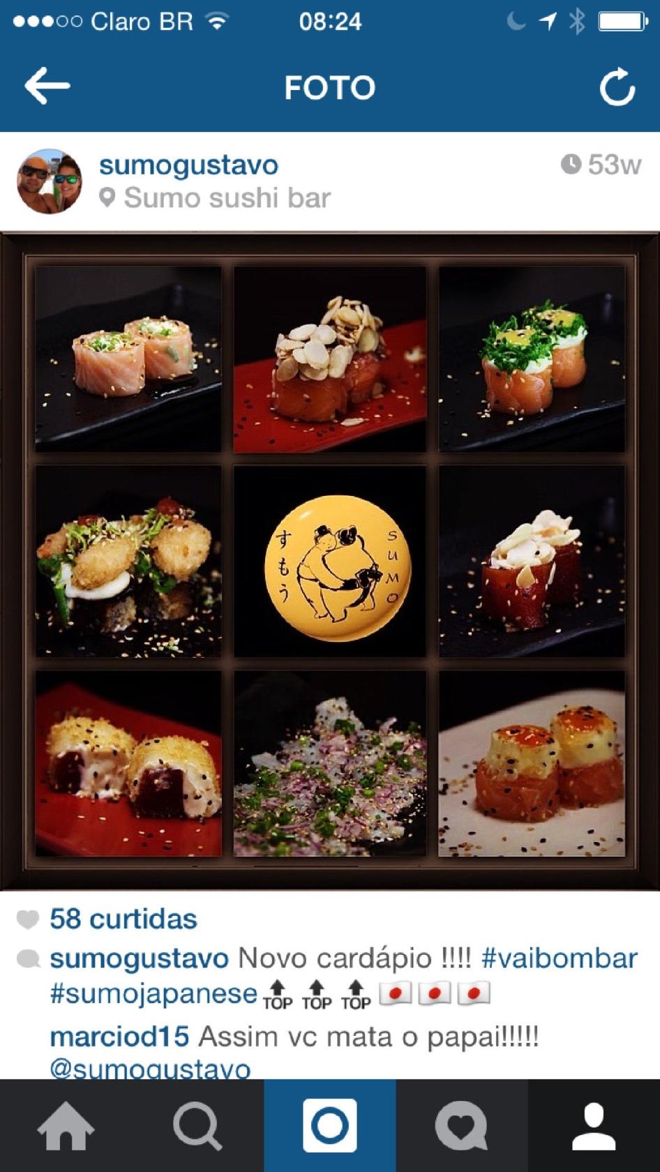 Menu em Sumo Sushi Bar, Franca