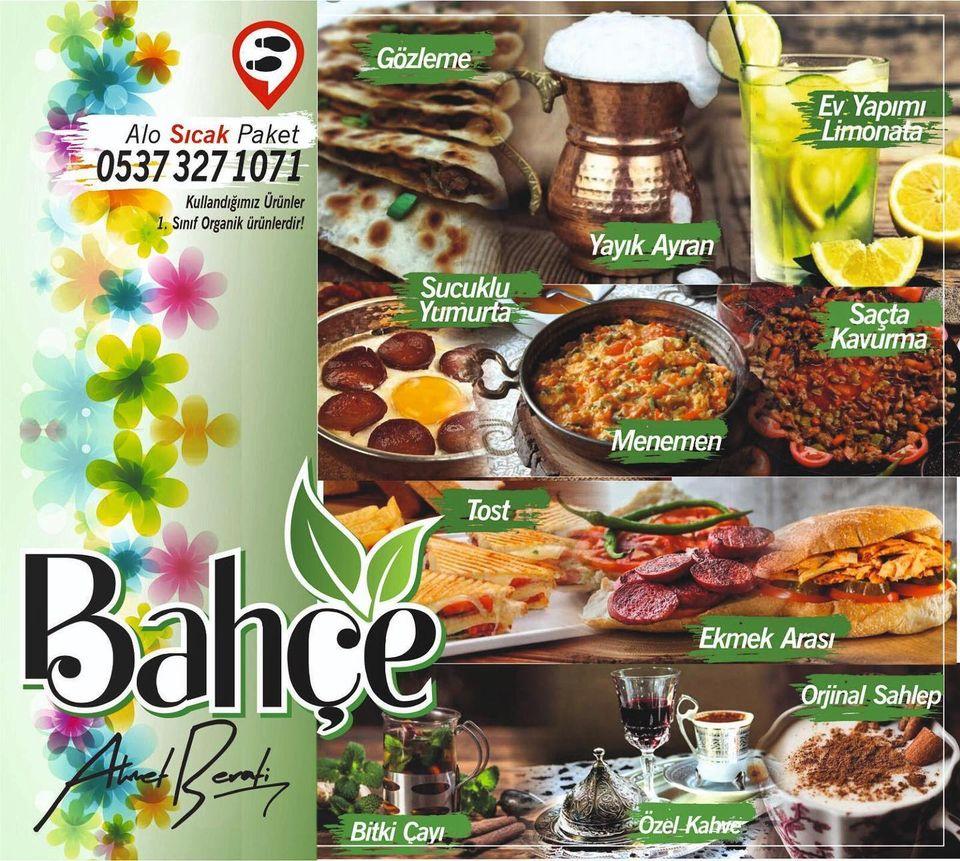 Menu at Bahçe, Kütahya