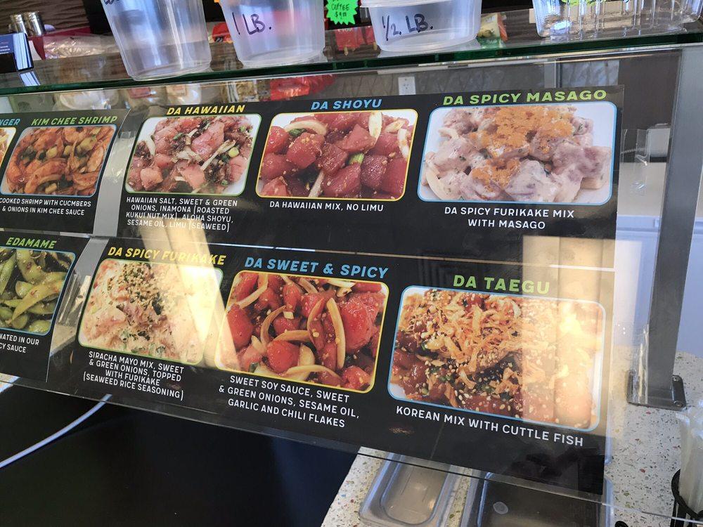 Menu at Lei's Poke Stop restaurant, Anchorage