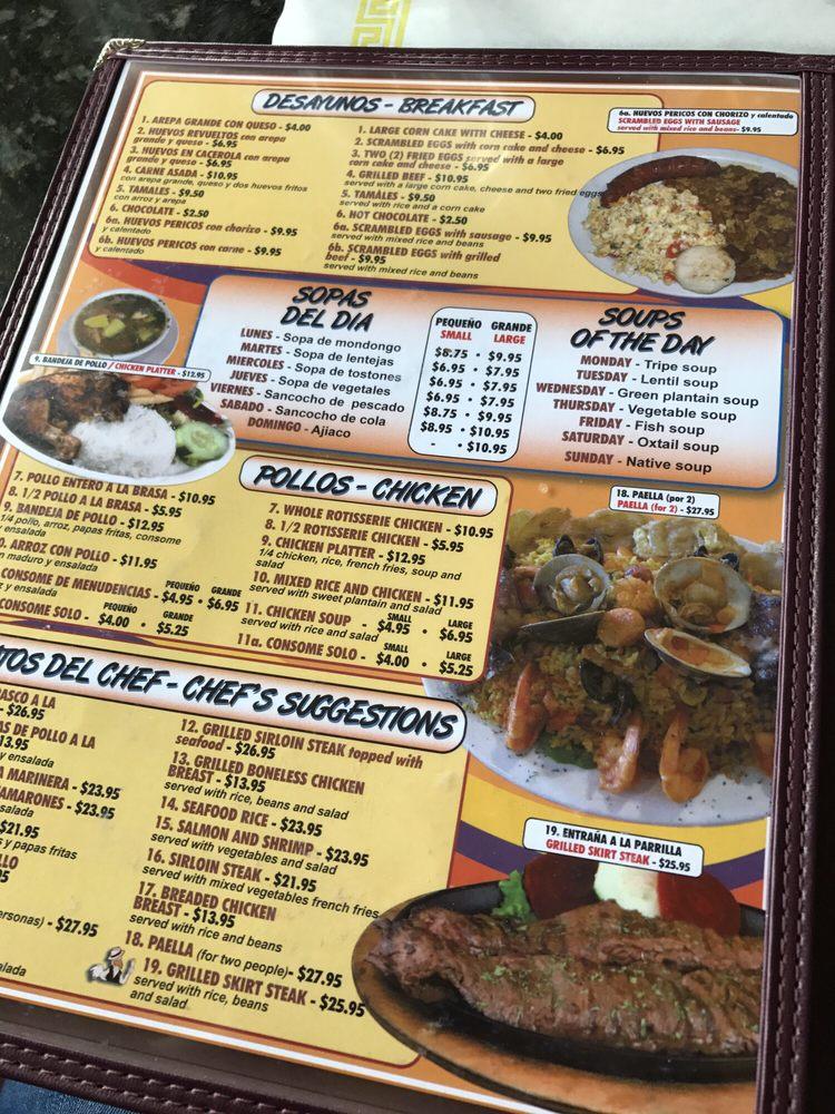 Menu at Pollos El Paisa restaurant, Westbury