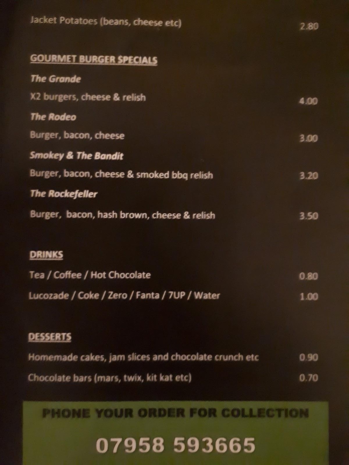 Menu at The Lunch Box, Huddersfield