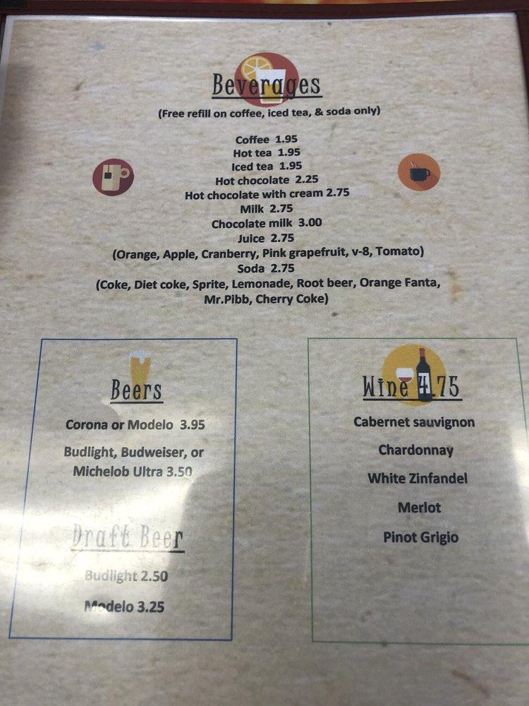 Menu at The R's Diner restaurant, Naples