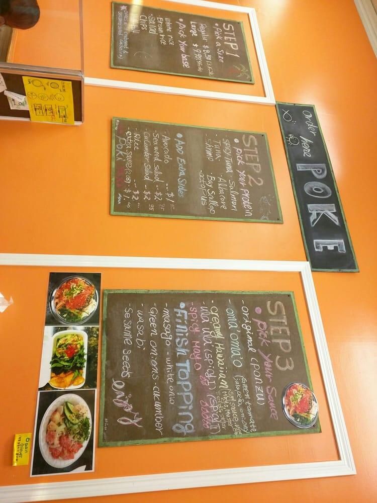 Menu at Poki Yaki restaurant, Buena Park