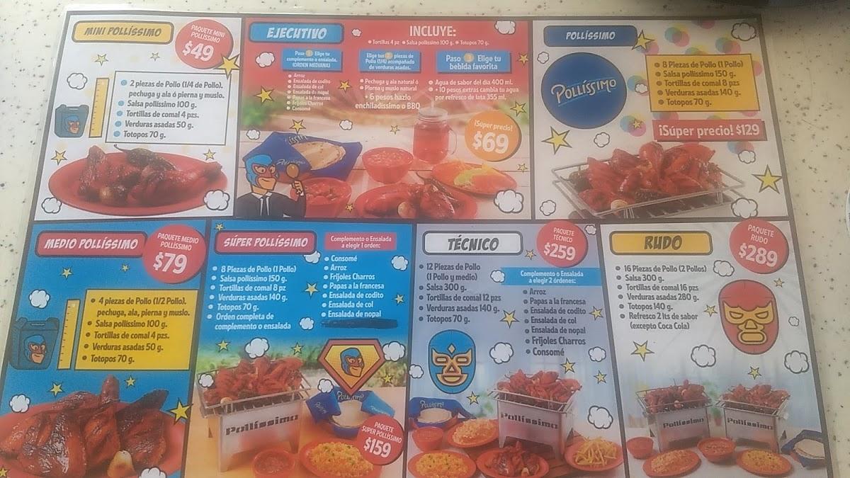 Carta del restaurante Pollíssimo Xochi, Mexico, Prol. División del Nte. 245