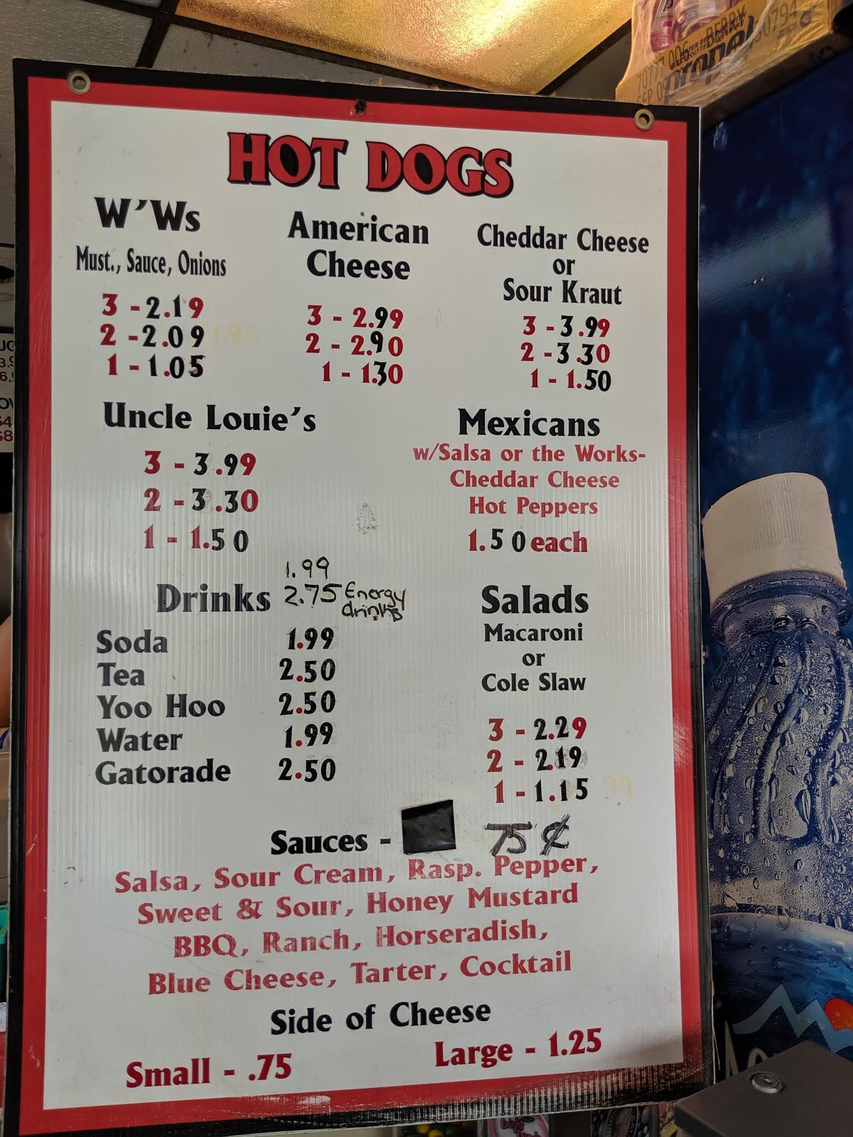 Menu at The Dog Shack restaurant, Hudson Falls