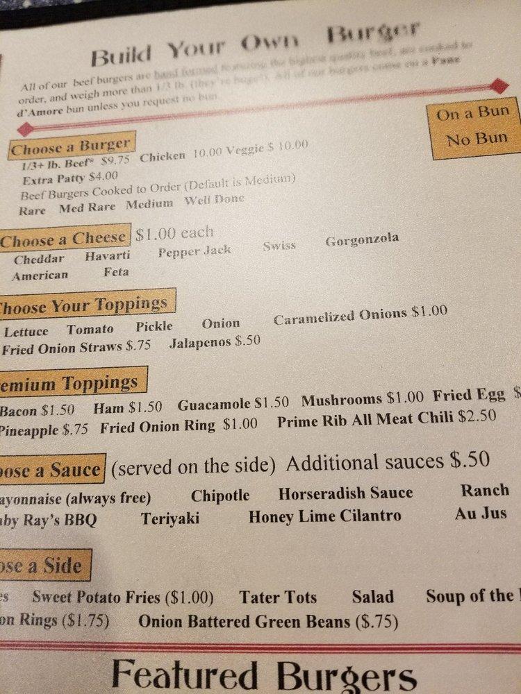 Menu at The Oasis Bar & Grill, Sequim